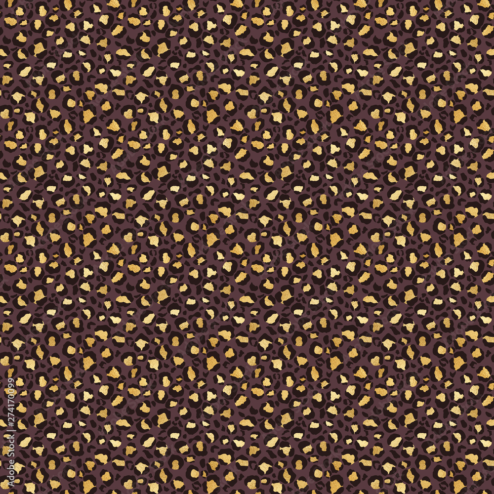 Gold Leopard Print Seamless Pattern - Gold leopard spots on earthy ...