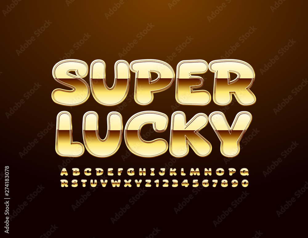 Vecteur Stock Vector stylish banner Super Lucky with Golden luxury Font ...