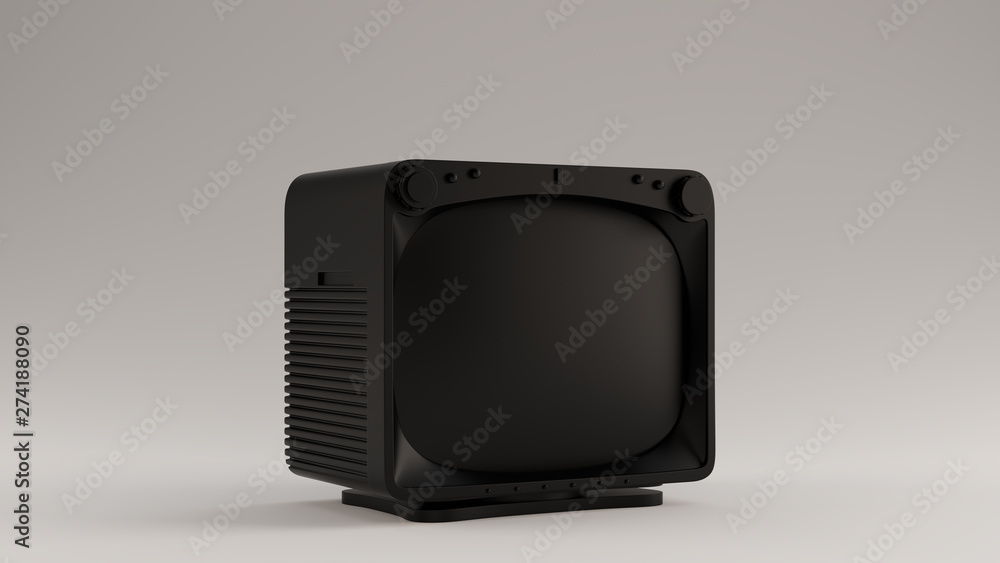 Black Vintage Square TV Television 3d illustration 3d render Stock ...