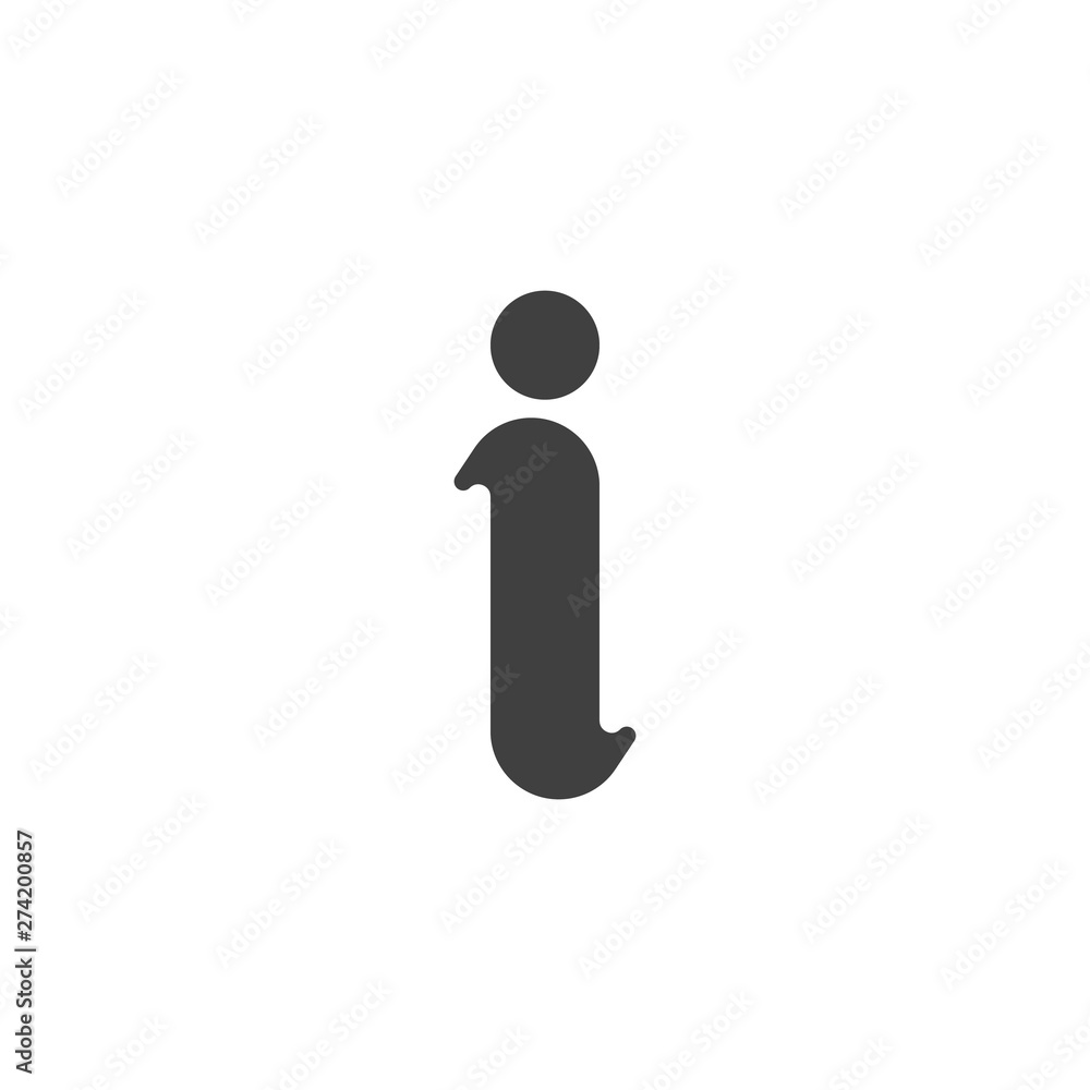 Information vector icon. Letter i filled flat sign for mobile concept ...