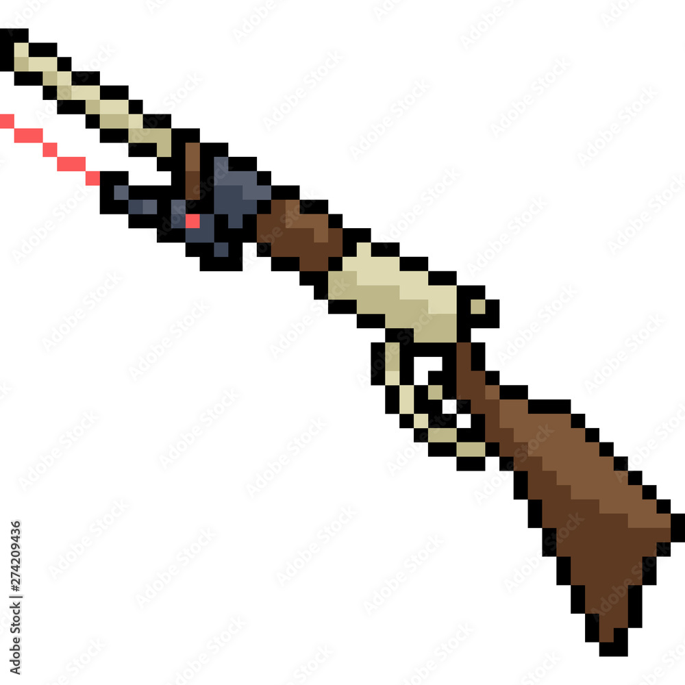 vector pixel art shotgun Stock Vector | Adobe Stock