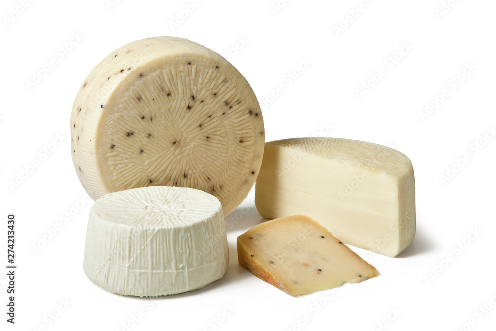 Typical italian cheese Sicilian cheese Pepato Tuma Primo sale ...