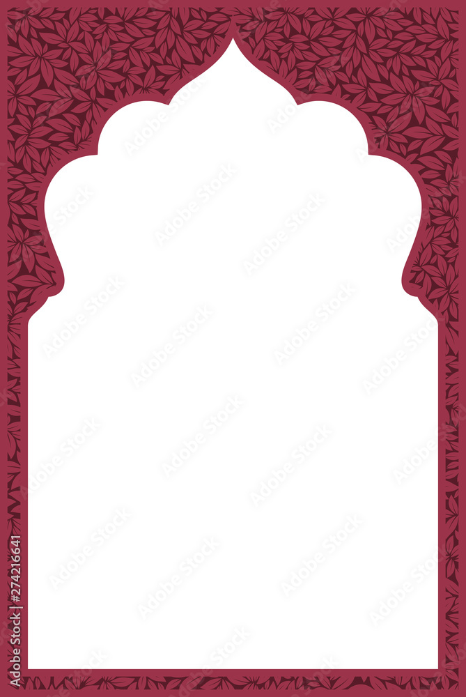 Indian frame with leaves texture on white background - Vector Stock ...