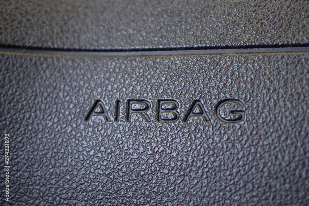 Safety airbag sign in modern car Stock Photo | Adobe Stock