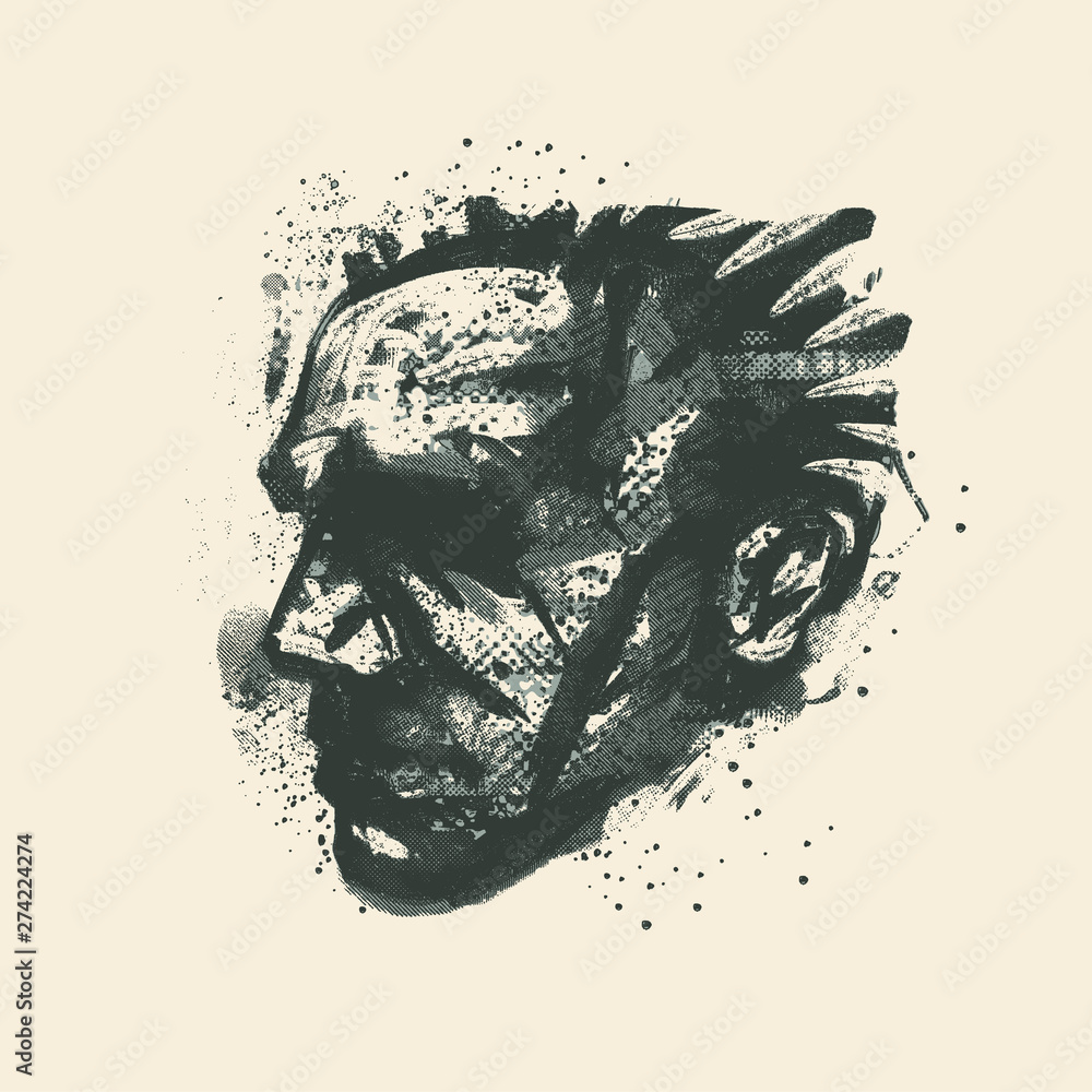 Abstract expressive man character. Design element for your poster ...