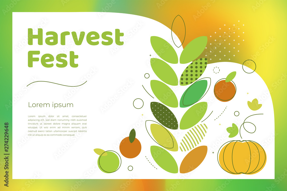 Vector illustration of Autumn harvest festival. Poster for fall fest ...