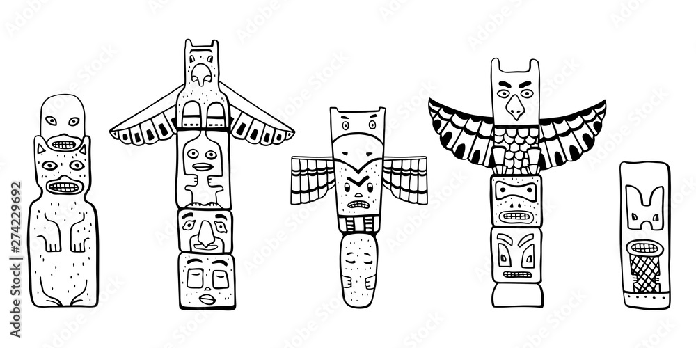 Native American Totem Pole Coloring Pages