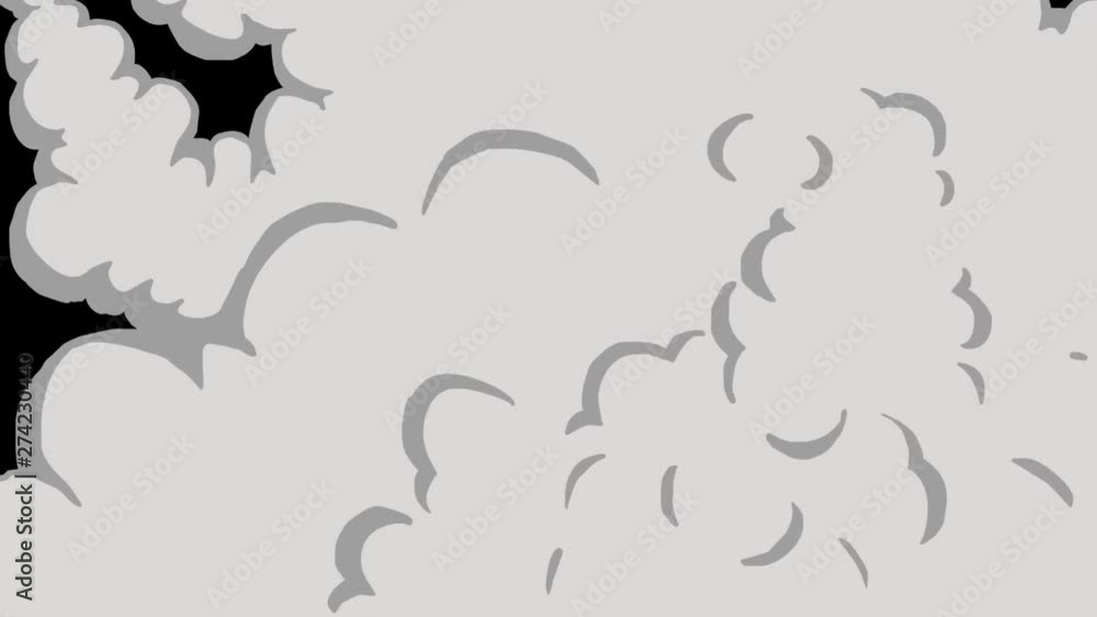 2d Cartoon FX Smoke Elements on black background. Pre-rendered with ...