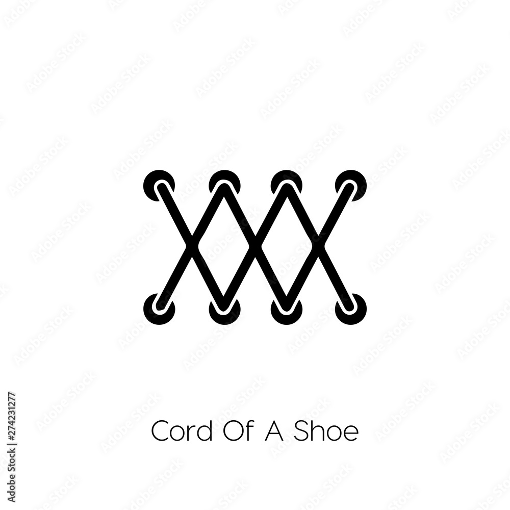 cord of shoe icon. cord of shoe vector symbol. Linear style sign for ...