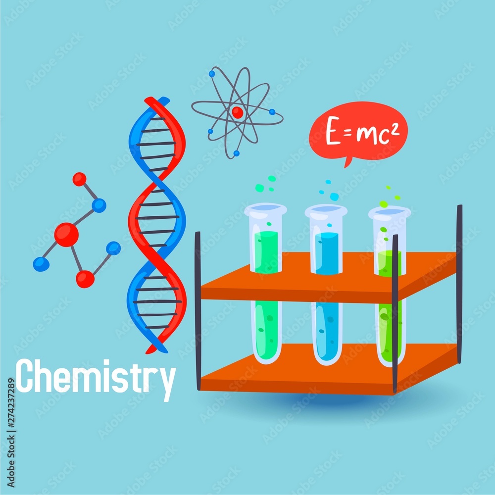 Chemistry science vector illustration. Design elements of chemical ...