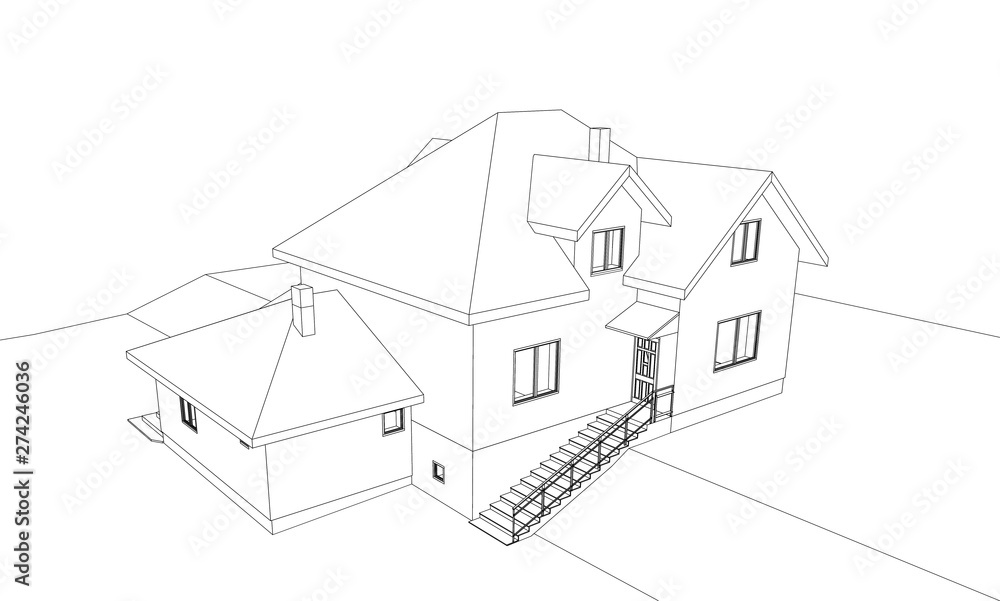 Houses Top View Sketch