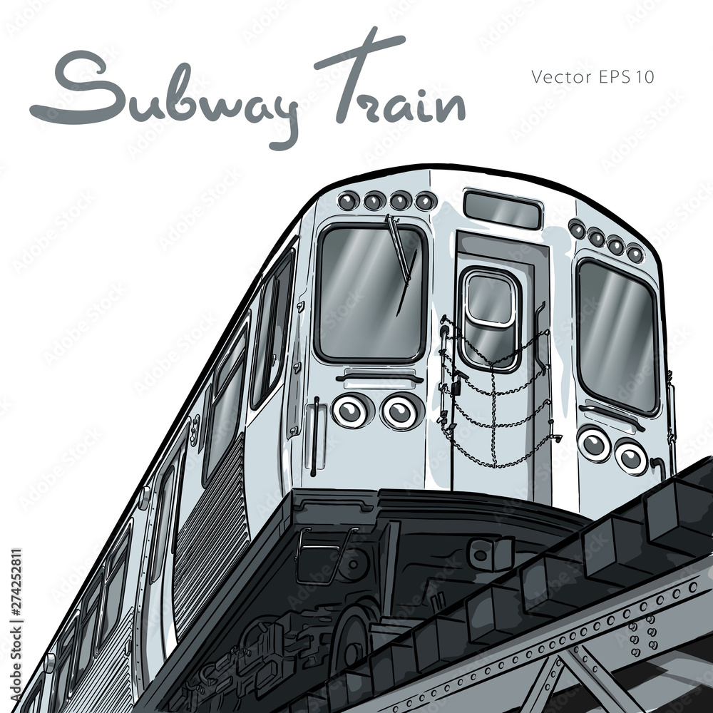 Subway Train Drawing
