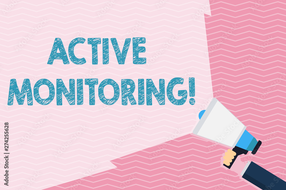 Writing note showing Active Monitoring. Business concept for ...