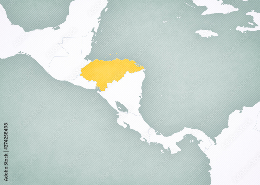 Map of Central America - Honduras Stock Illustration | Adobe Stock