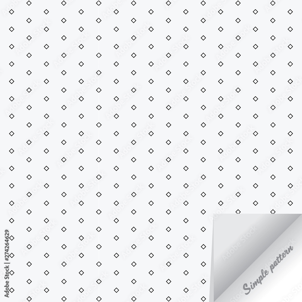 geometric vector pattern, repeating small diamond shape and paper flip ...