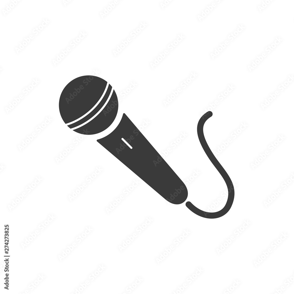 Microphone icon template black color editable. Microphone symbol Flat ...