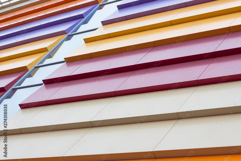 Colorful abstraction of the facade of the building. Beautiful and ...