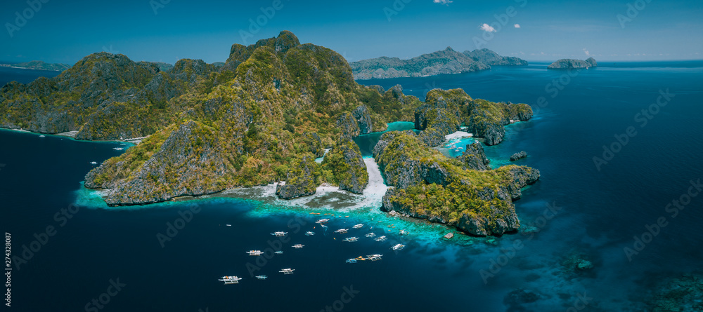 Palawan, Philippines aerial panorama natural scenery of tropical ...