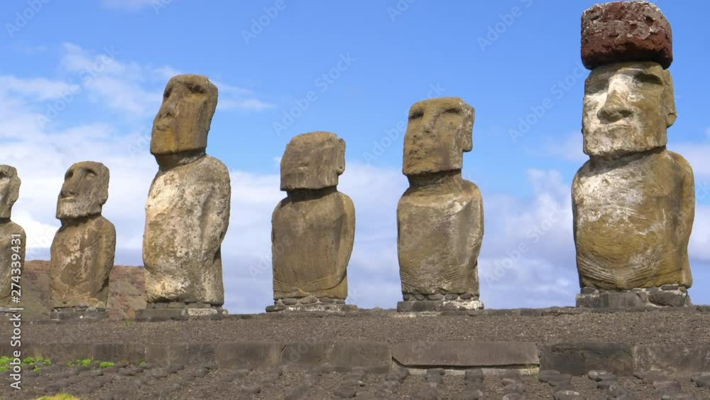 CLOSE UP: Spectacular moai statues on a remote volcanic island tower ...