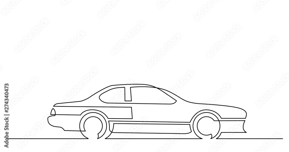 continuous line drawing of classic car Stock Vector | Adobe Stock