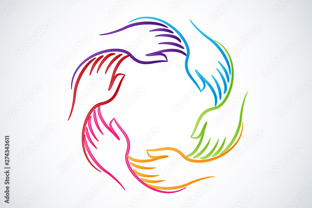 Logo teamwork hands unity people Stock Vector | Adobe Stock Logo teamwork hands unity people Stock Vector | Adobe Stock