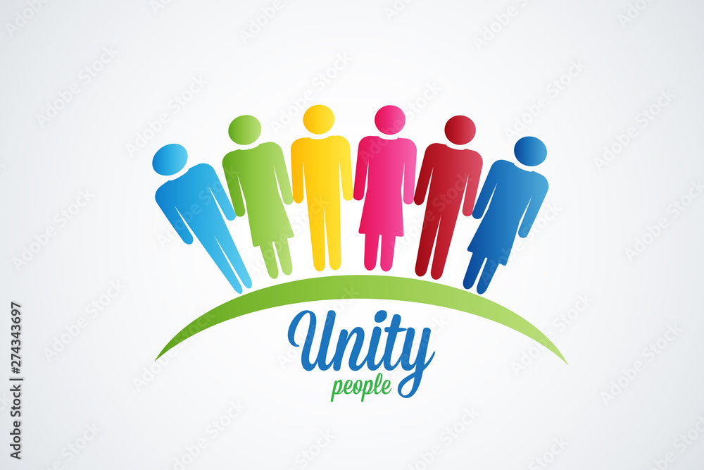 Happy unity people logo vector Stock Vector | Adobe Stock
