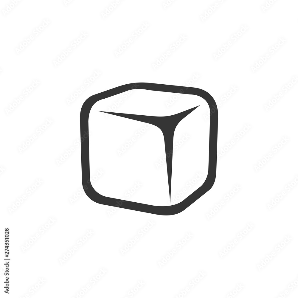 Cube icon template black color editable. Cubic symbol Flat vector sign ...