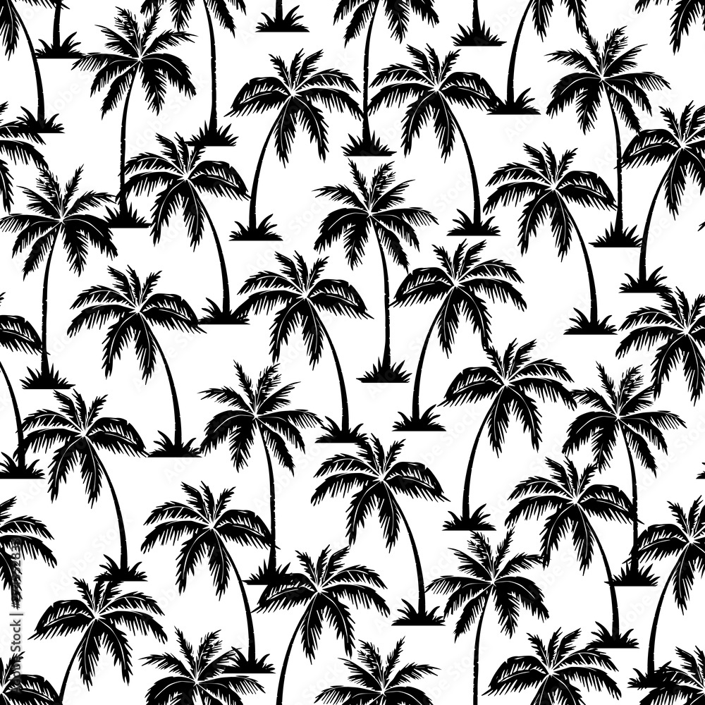 Palm tree seamless pattern. Hawaiian palm trees repeating pattern ...