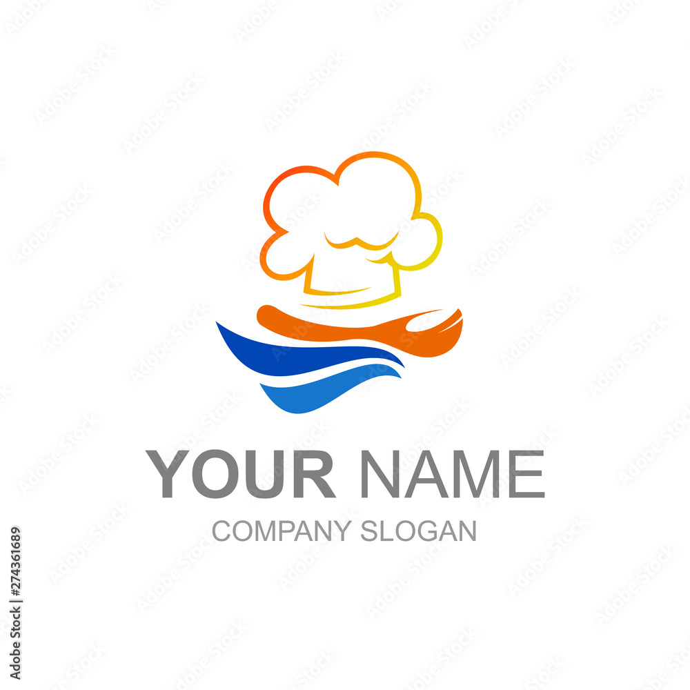 logo of food menu in restaurant, chef logo and cutlery icon template ...