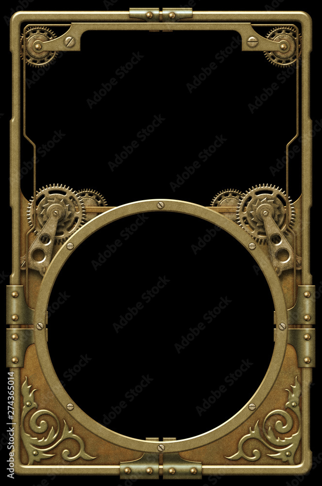 Steampunk brass decorative frame Stock Illustration | Adobe Stock