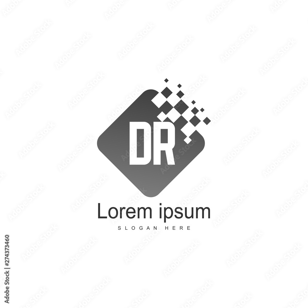 Initial DR logo template with modern frame. Minimalist DR letter logo ...
