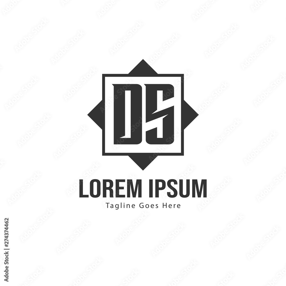Initial DS logo template with modern frame. Minimalist DS letter logo ...
