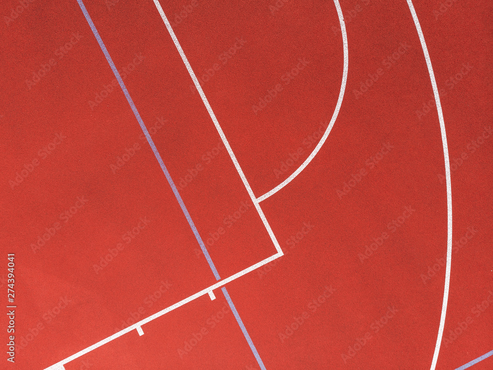Basketball court and its layout view from above. Aerial Photography ...