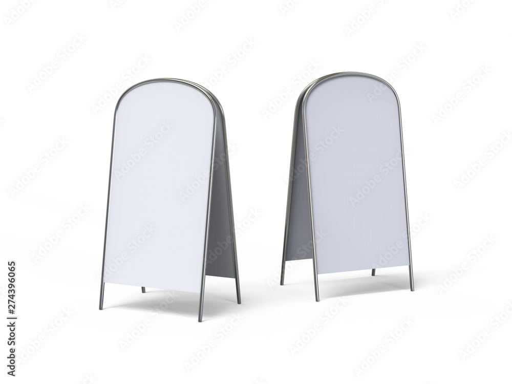 Blank full handle metallic outdoor advertising stand isolated, Clear ...