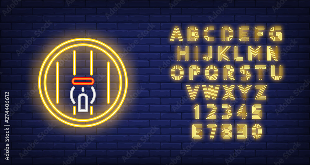 Wooden barrel with tap neon sign. Alcoholic drink design. Night bright ...