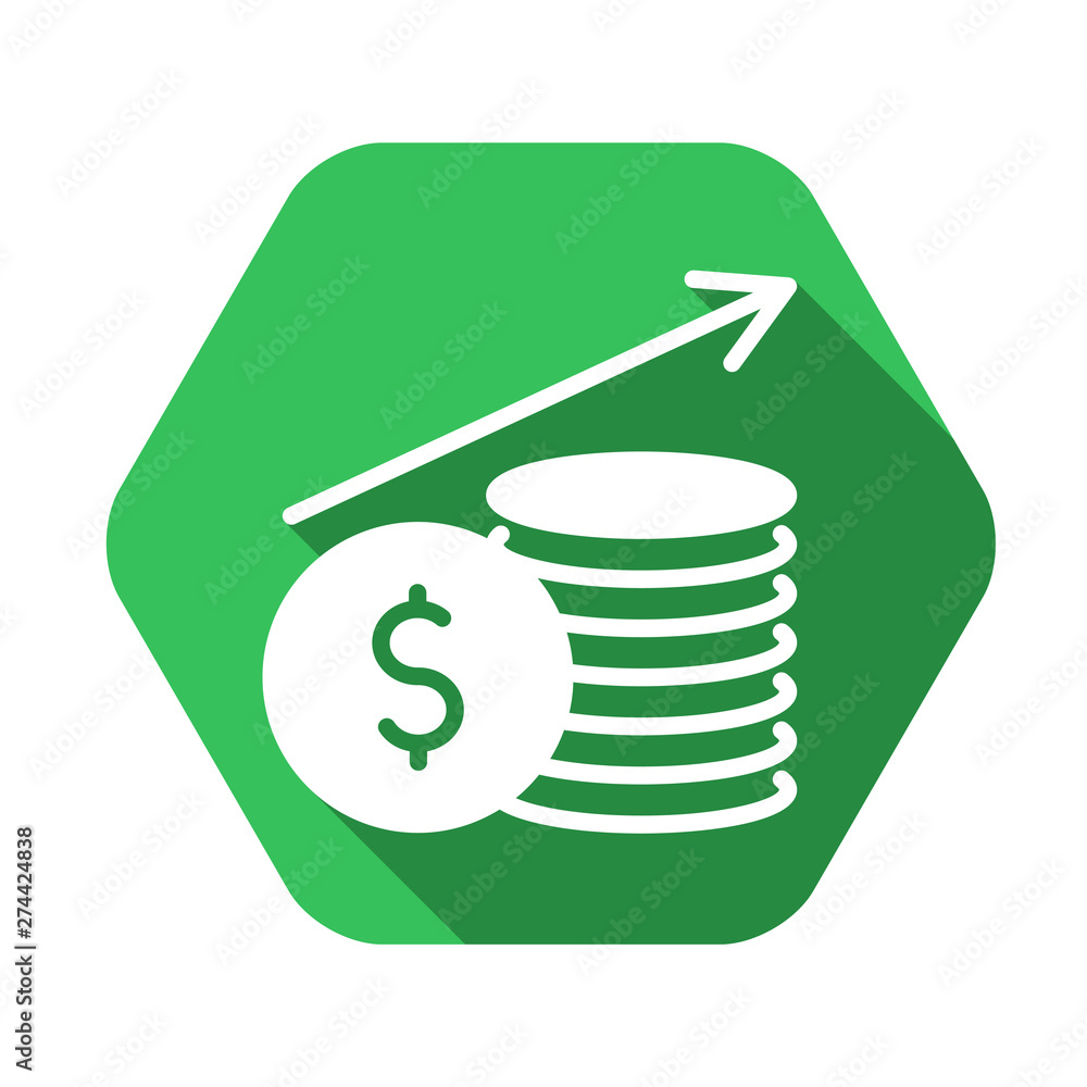 Money vector green icon in modern flat style isolated. Money can ...