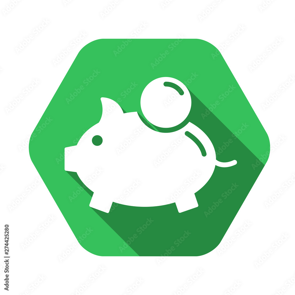 Money vector green icon in modern flat style isolated. Money can ...