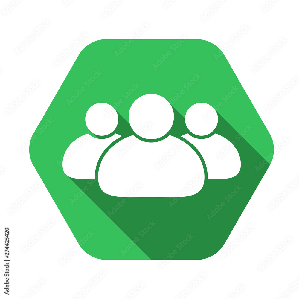 People vector green icon in modern flat style isolated. People can ...