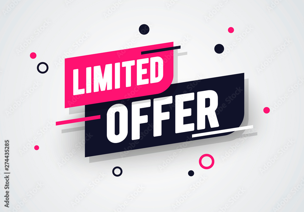 Vector illustration special limited offer, sale banner and discount tag ...