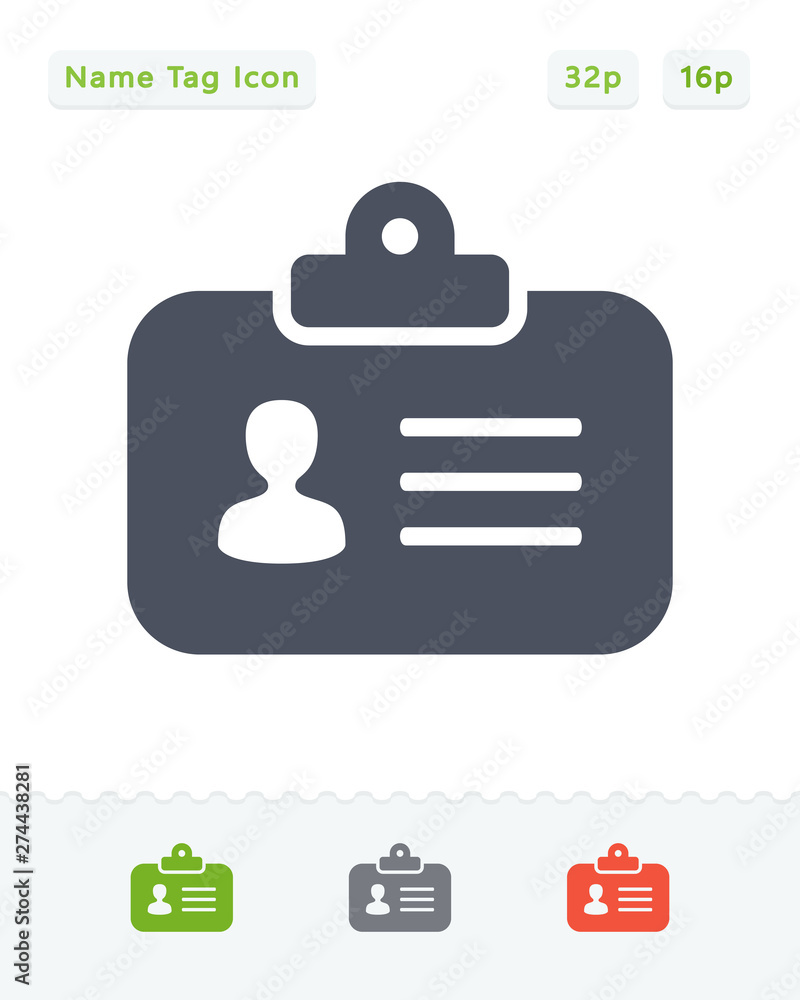 Name Tag - Sticker Icons Stock Vector | Adobe Stock