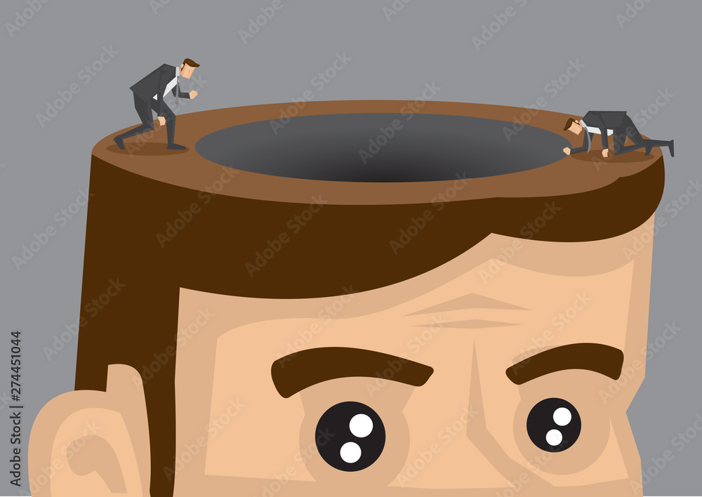 Vetor de Exploring Human Brain Vector Cartoon Illustration do Stock ...