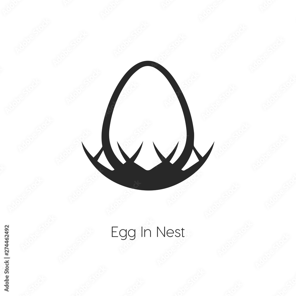 egg in nest icon. egg in nest vector symbol. Linear style sign for ...