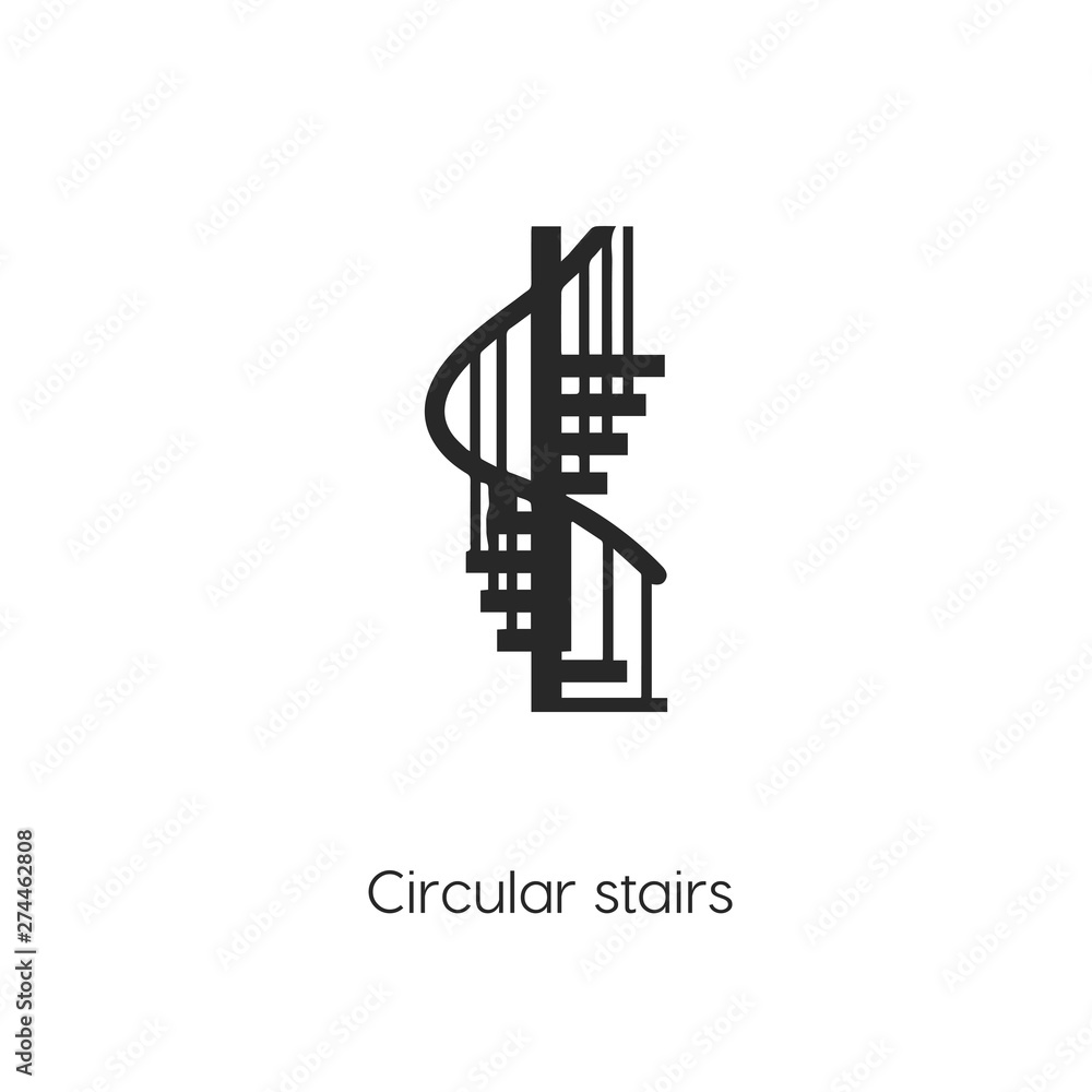 circular stairs icon vector symbol sign Stock Vector | Adobe Stock
