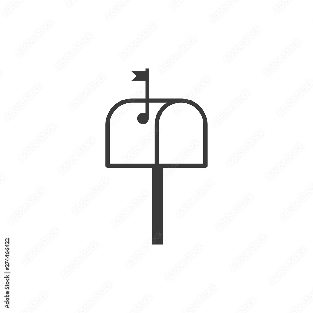 Mail box icon template black color editable. Mail box symbol Flat ...