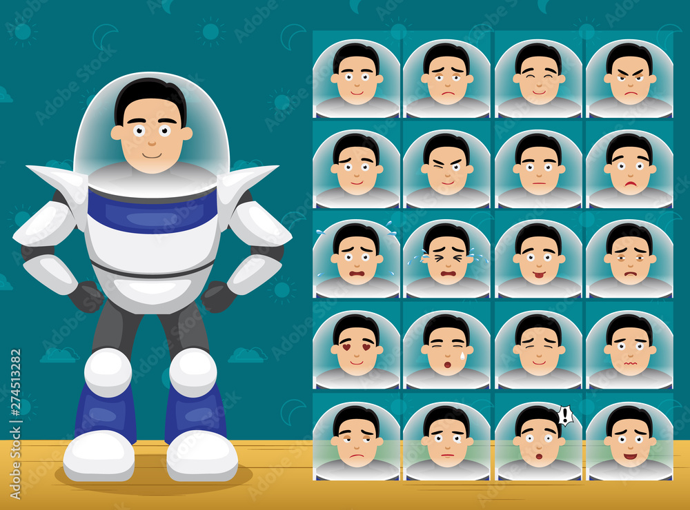 Toy Character Set Spaceman Cartoon Emoticons Vector-01 Stock Vector ...