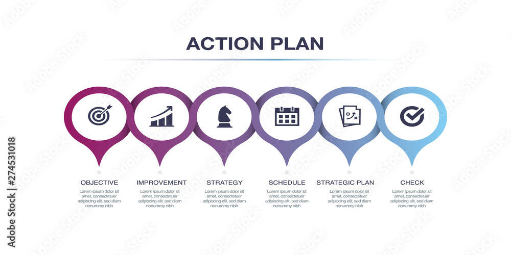 ACTION PLAN INFOGRAPHIC DESIGN Stock Vector | Adobe Stock