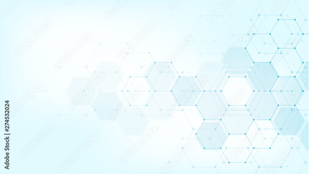 Abstract medical background with hexagons pattern. Concepts and ideas ...