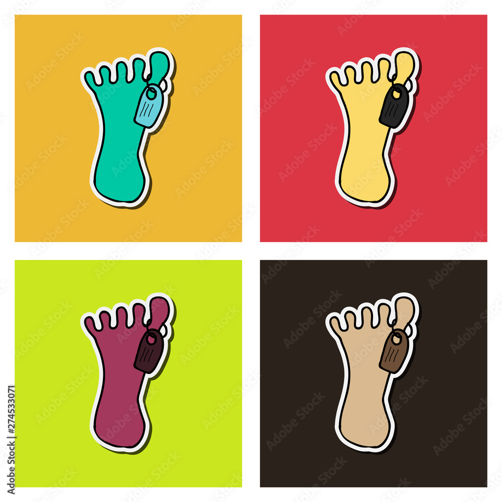 Photo & Art Print zombie foot vector cartoon, anastasia_horovits