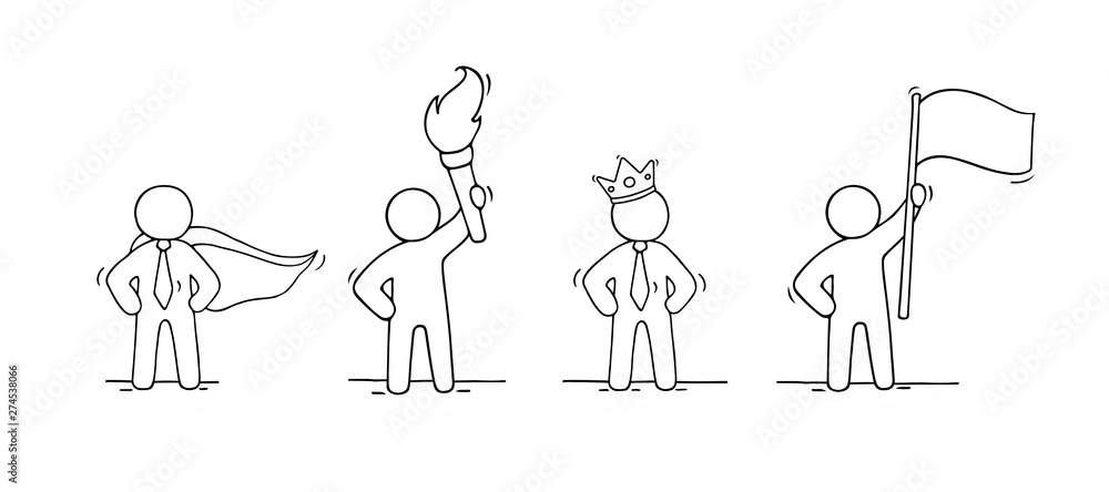 Sketch set of working leader. Stock Vector | Adobe Stock