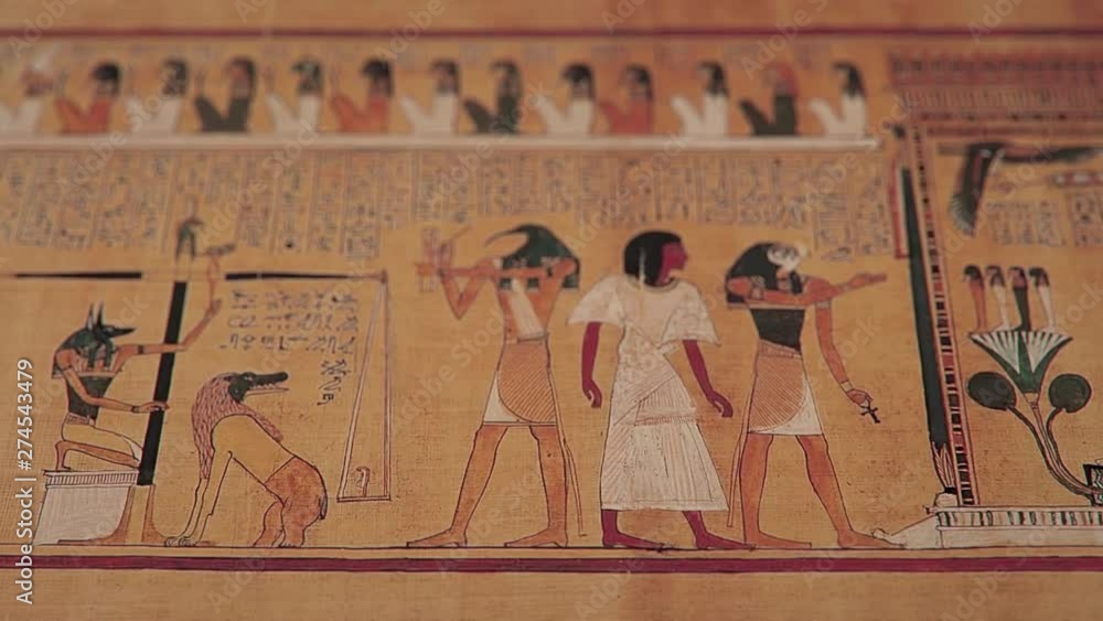 Hunefer's Book Of The Dead, CGI of an ancient Egyptian papyrus paper ...